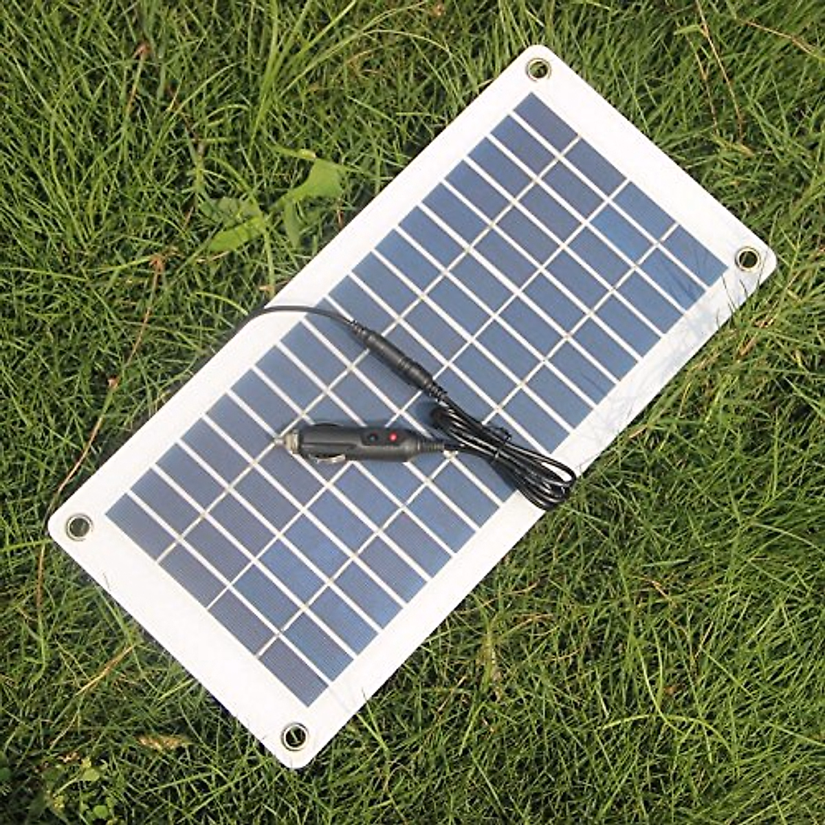 NUZAMAS 12V 8.5W Portable Solar Panel Semi-Flexible with Alligator Clips and USB Output for Car Battery Phone Charging Maintenance Outdoor Camping Fishing Boat RV