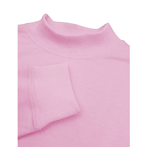 Orchidays Women's Mock turtleneck Long Sleeves Sweatshirts Casual Basic Lightweight Top Loose Fit Rib Pocketed Pullover (Pink,Large,US,Alpha,Adult,Female,Large,Regular,Regular)