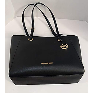 Michael Kors Walsh Medium Multifunction (MF) Saffiano Leather Tote - Black