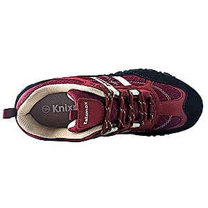 Knixmax Women's Hiking Shoes Lightweight Non-Slip Climbing Trekking Sneakers for Woman Camping Backpacking Shoe Wine Red Size 8 US/EU 39