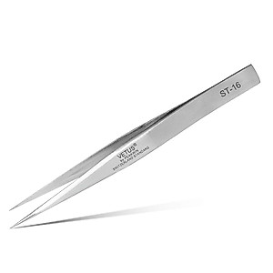 Vetus Tweezer Stainless Steel Non-magnetic Pointed Tip Professional Eyelash Eyebrow Switzerland Standard ST-16