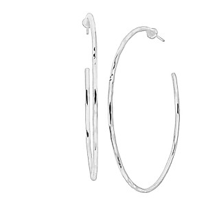 Silpada Hammered .925 Sterling Silver Hoop Earrings for Women, Jewelry Gift Idea, Essential'