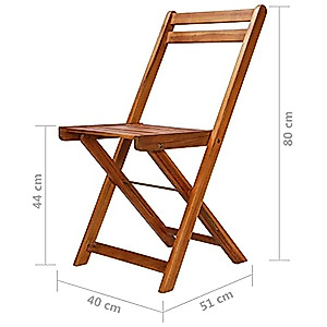 KTHLBRH (Fast Shipments) Wooden Folding Chair | for Porch, Lawn, Garden, Backyard, Balcony, Deck, Pool, Indoor, Outdoor Outdoor Bistro Chairs 2 pcs Solid Acacia Wood