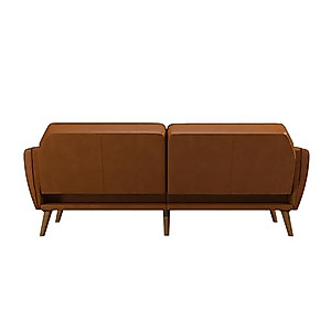 Novogratz Tallulah Memory Foam Futon, Convertible Couch, Camel Faux Leather
