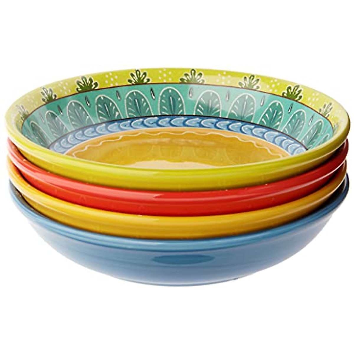 Certified International Valencia Soup/Pasta Bowl (Set of 4), 9.25", Multicolor
