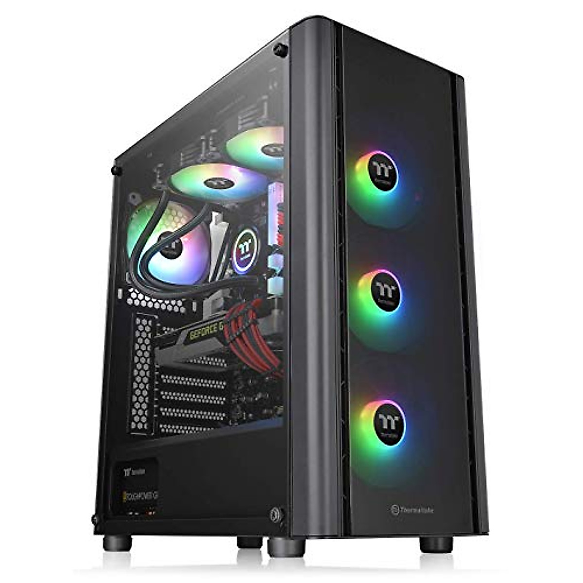 Thermaltake V250 Motherboard Sync ARGB ATX Mid-Tower Chassis with 3 120mm 5V Addressable RGB Fan + 1 Black 120mm Rear Fan Pre-Installed CA-1Q5-00M1WN-00