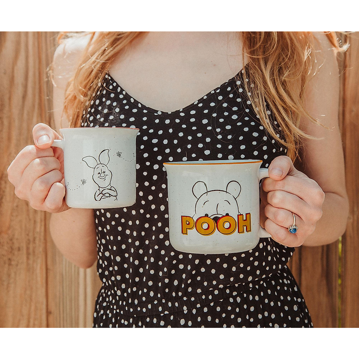 Disney Winnie the Pooh and Piglet Ceramic Camper Mugs | Set of 2