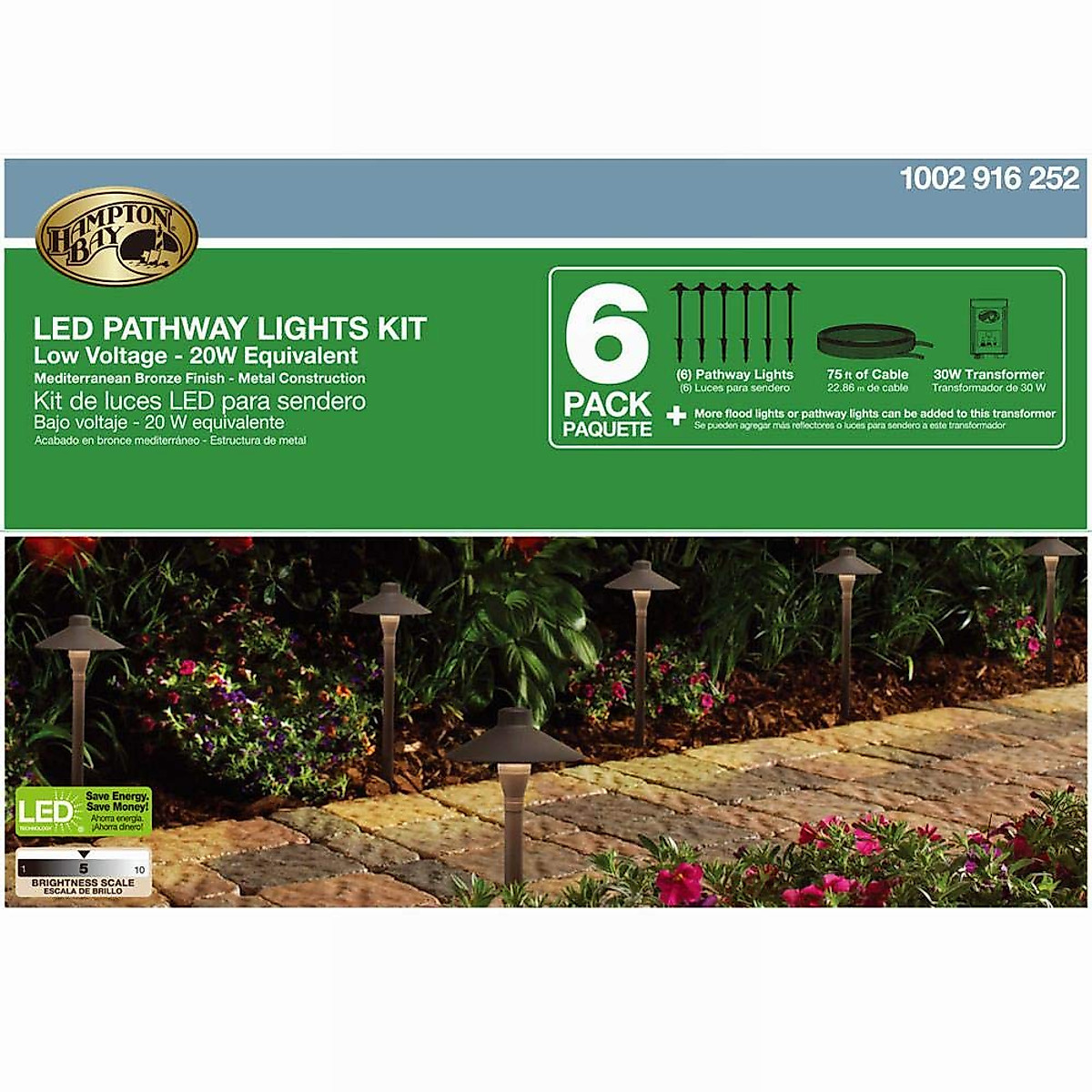 Hampton Bay 1.8-Watt Mediterranean Bronze-Metal Outdoor Integrated LED 3000K Landscape Path Light (6