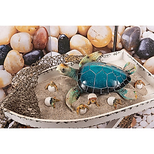 Corner Merchant Sea Turtle Statue Garden Decor, Tabletop Wall Hanging Sea Turtle Sculpture Measures 16 in x 15 in