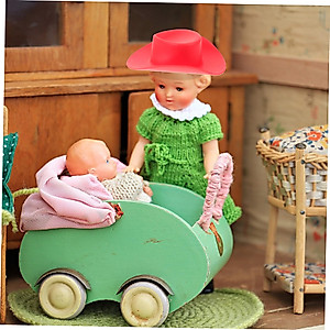 WESIEVYA 20pcs Replaceable Dolls Hats Toys Decor Doll Hats Replaceable Mini Hats Doll House Supplies Delicate Tiny Hats Tiny Hats for Dolls Craft Miniature Hats Hat for Dolls Plastic Red