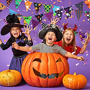 32 Pieces 10 x 10 Inches Halloween Fabric Holiday Quilting Fabric Halloween Fat Quarters Printed Fabric Sewing Craft Fabric Bat Pumpkin Ghost Skull Fabric for DIY Halloween Decor Patchwork Supplies