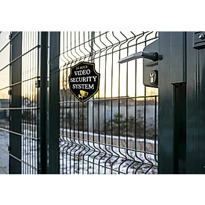 Warning 24 Hour Security Camera Sign | Professional Classic Design | Heavy Duty Dibond Aluminum | Home Property Surveillance Signs | Video Surveillance Wall Sign “REFLECTIVE” |