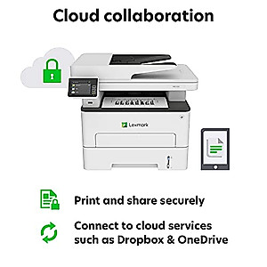 Lexmark MB2236i Multifunction Wireless Monochrome Laser Printer with A 2.8 Inch Color Touch Screen, Standard Two-Sided Printing, Cloud Fax Capability (18M0751)