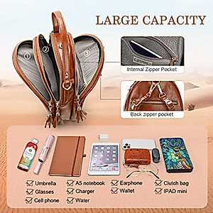 APHISON Small Backpack Purse for Women Teen Girls Cute Butterfly Mini Backpack Vegan Leather Crossbody Shoulder Bags L-DARK BROWN
