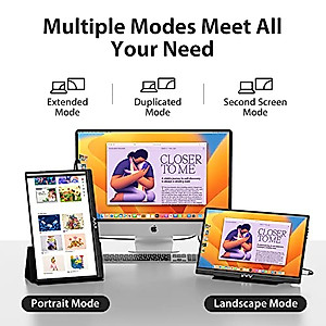 KYY Portable Monitor Latest 15.6'' FHD 1080P USB-C HDMI Laptop Monitor w/Smart Cover Bag & Dual Speakers, External HDR Computer Screen, Travel Gaming Monitor for PC MAC Phone Xbox PS4/5 Switch