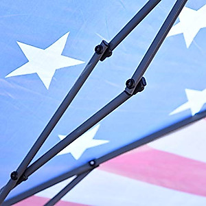 Outsunny 10' x 20' Heavy Duty Pop Up Canopy with 6 Sidewall Mesh Netting, Outdoor Party Event Tent with Oxford Fabric Roof for Backyard Garden Patio, American Flag