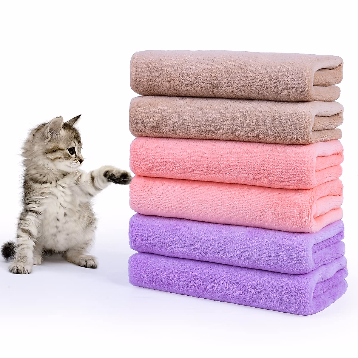 Ladadee 6 Pack Guinea Pig Blankets Soft Fleece Cage Liner for Hamster Rabbit etc Small Animal, Guinea Pig Washable Pee Pads Bedding Blankets