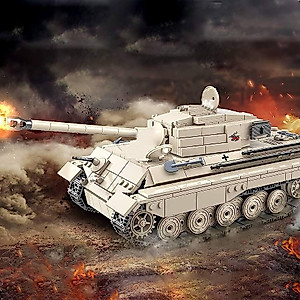 General Jim's Military Brick Building Set - WW2 German Army King Tiger Panzer VI Tank Building Blocks Model Set for Military, World War 2 and Building Enthusiasts Including Teens and Adults