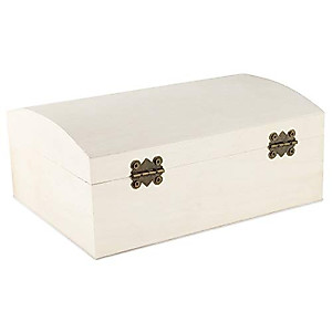 Unfinished Wood Box with Hinged Locking Lid, Wooden Jewelry Box (3 Pack)