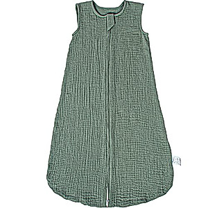 PRIMLECT Sleep Sack, 100% Cotton Muslin Baby Wearable Blanket, Double Zipper Toddler Sleeping Sack, TOG 0.5, 6-12 Months for Babies