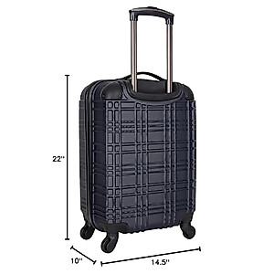 Ben Sherman Nottingham Lightweight Hardside 4-Wheel Spinner Travel Luggage, Navy, 20-Inch Carry On