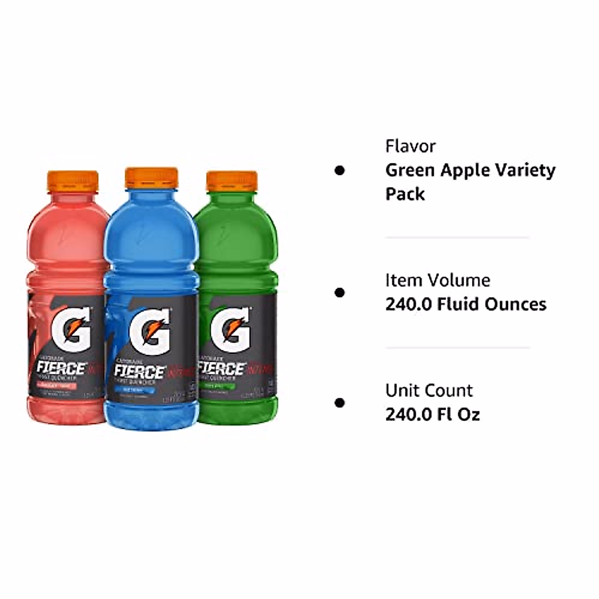 Gatorade Fierce Thirst Quencher, Variety Pack, 20 Ounce Bottles (Pack of 12)