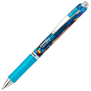 Pentel EnerGel RTX Impressions Gel Pen 0.7mm Med, Assorted Stylish Barrel Accents, Refillable Black Ink, 3 Pack