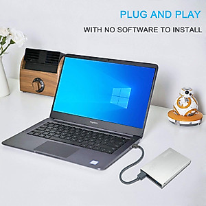 HWAYO 1TB External Hard Drive Portable 2.5'' Ultra Slim HDD Storage USB 3.0 for PC, Laptop, Mac, Chromebook, Xbox One (Silver)