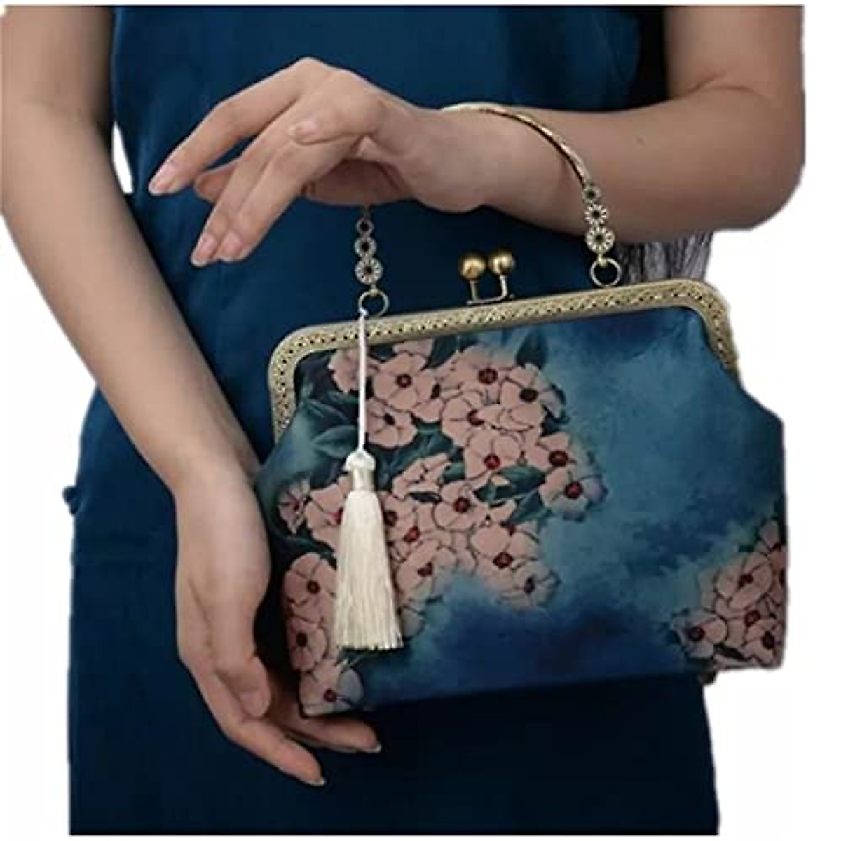 DANN Women's Vintage Shoulder Bag Women's Wedding Purse Flower Handbag Cross Bag
