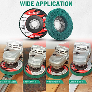 NuoDunco 10Pcs 180 & 320 Grit Scour Flap Disc 4 1/2 Inch Angle Grinder Attachment for Metal Wood Scuff Grinding Sanding Discs Scouring Pad Polishing Wheel Paint Rust Remover