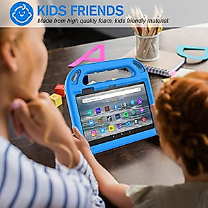 SUPNICE Kids Case for All-New Fire 7 (Latest 12th Generation 2022 Release), Lightweight Shockproof Handle with Stand Kid-Proof Case for Amazon Fire 7 inch Tablets - Blue