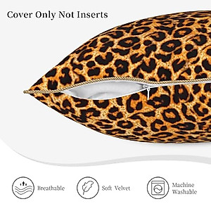 Augenstern Zippered Pillow Protectors Cover Case Leopard-Print-Camo Decorative Throw Pillow Cover Square Cushion Case 16"X16"