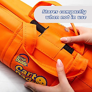 Scrub Daddy Cart Daddy Reusable Grocery Bags - 2 Large Orange & Yellow Cart Bags for Bulky, Light Items + 1 Small Blue Cart Organizer Tote for Heavy, Fragile Items - Foldable, Washable & Expandable