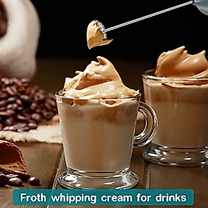 Cincred Milk Frother - Hand Operated Battery Powered Frother for Coffee, Electric Whisk, Foam Maker and Drink Mixer for Your Latte, Cappuccino, Frappe, and Hot Chocolate (Gray)