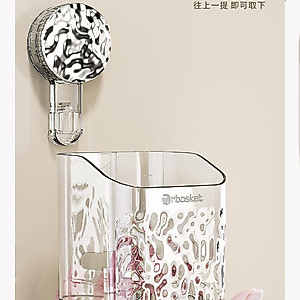 Cenbini Androf Acrylic Transparent Shower Storage, Raidley Easymount Bathroom Storage Shelf - No Drilling Required, Raidley No Drill Clear Wall Caddy Large Capacity, Drainage (Transparent Color, L)