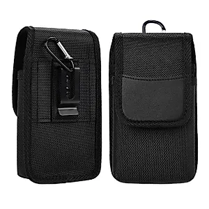 YurMemo Rugged Scanner Holster,Carrying Case Pouch for Zebra TC21 TC26 TC51 TC52 TC53 Most Handheld Barcode Scanner & Mobile Phone Under 7.3 Inch,with Belt Loops & Metal Clip