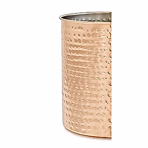 Old Dutch Jumbo Hammered Copper H x 7" Dia. Utensil Holder, 7x7x7.5