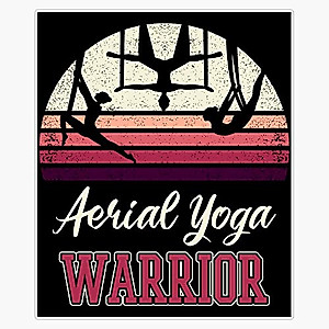 Aerial Yoga Warrior Hammock Mounting Silks Funny Sticker Vinyl Bumper Sticker Decal Waterproof 5"