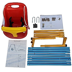 Toddler Swing,Swing Set with Metal Stand and Safety Belt for Backyard,Baby Swings Outdoor & Indoor for Infants to Toddler,Indoor Swing for Kids 9 Month+