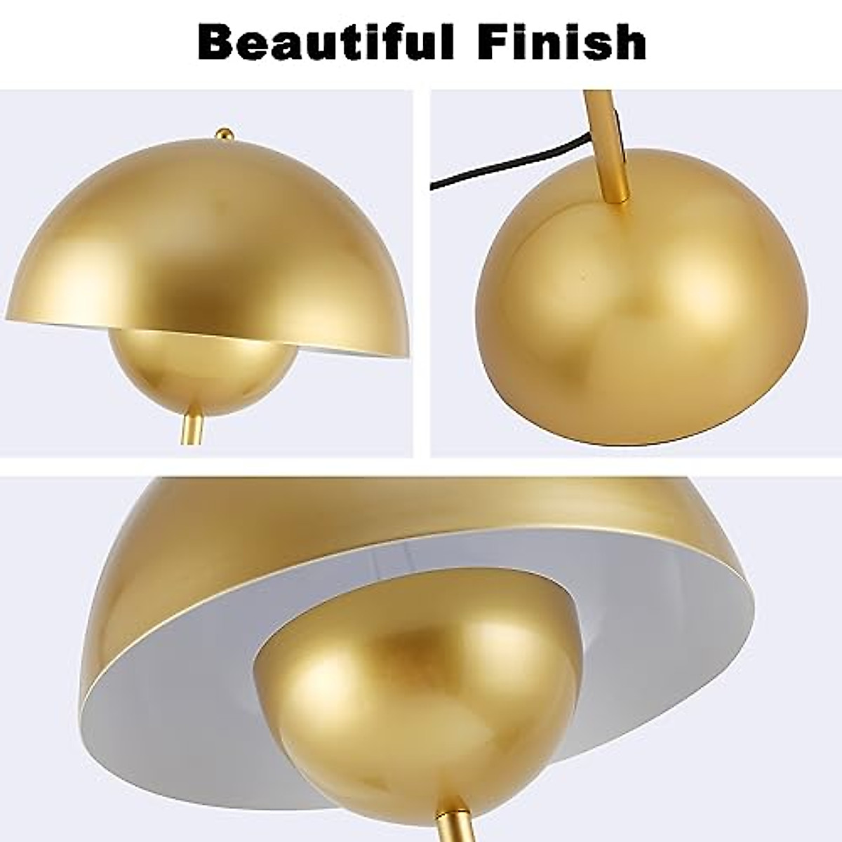 COSYLUX Modern Floor Lamp for Living Room, Industrial Tall Standing Lamp for Bedroom, Metal Shade Reflecting Light Reading Floor Lamp for Office, Nursery Room, Corner(Gold)