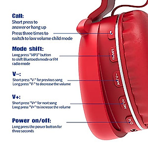 YLFASHION Kids Bluetooth Headphones with Microphone, Cartoon Monsters Wireless Over-Ear Headphones for Boys Girls, Foldable Stereo Headset for Children, School, iPad, Tablet (Steven)
