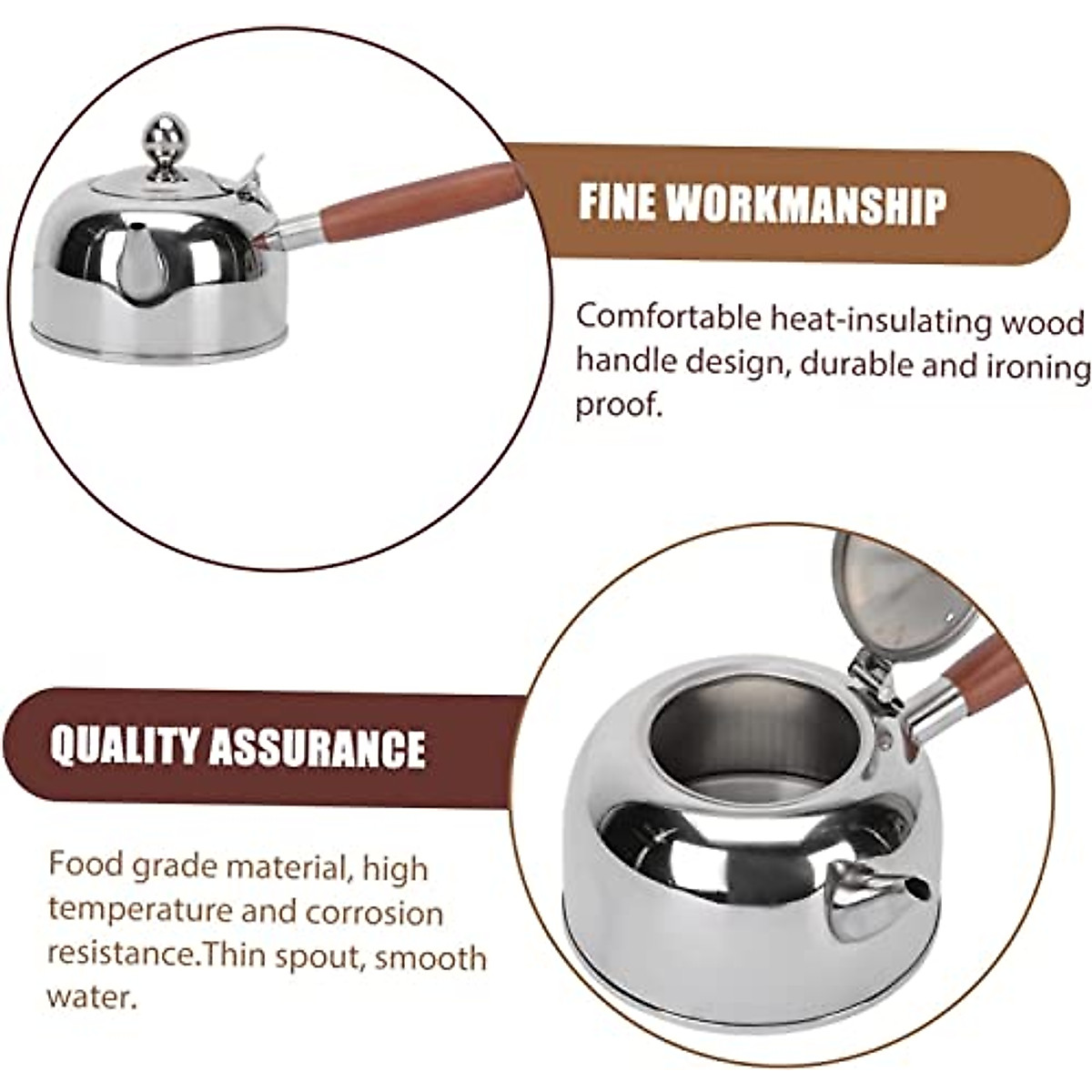 Stainless Steel Whistling Tea Kettle Kettle Heated Travel Coffee Mug Stainless Steel Espresso Maker Portable Kettle For Travel Metal Turkish Pot Boiling Teapot Coffee Pot Anti-scald Water Kettle Home