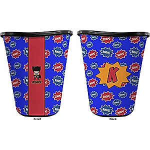 RNK Shops Superhero Waste Basket - Double Sided (Black) (Personalized)