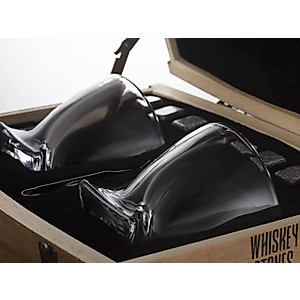 ROCKSLY Full Barrel BAR Set: Men’s Premium Whiskey Stones Gift Box, Wood Case & Stand, 2 Glasses, 8 Stones, Tongs, Carry Bag, & Cocktail Cards, 14 Pcs