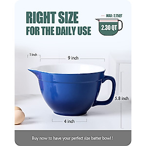 Kitchen Utensil Holder, Lareina Utensil Caddy for Countertop & Ceramic Batter Bowl With Handle and Pour Spout