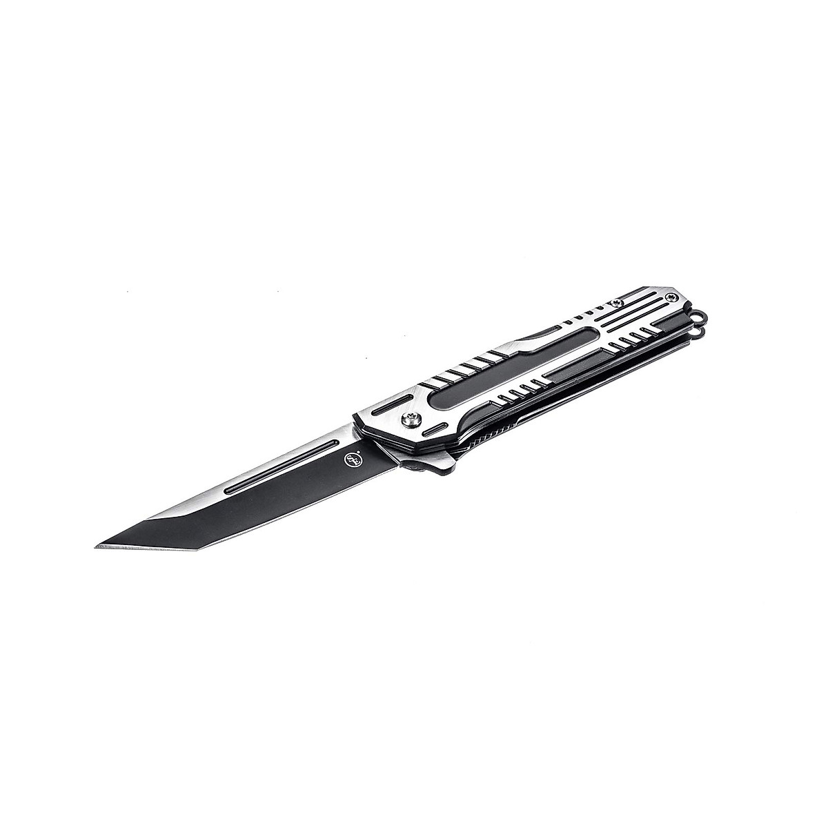 SE Spring Assisted Tanto Folding Knife with Black with Metal Machining Design - KFD20020-1