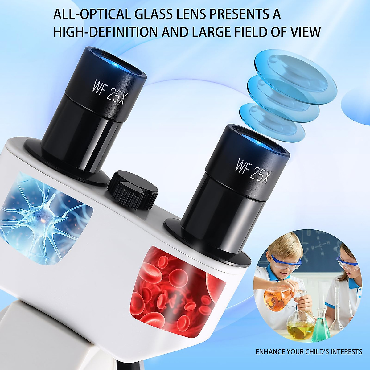 Binocular Compound Microscope 40X-2000X, Research Grade Professional Microscope with Dual Mechanical Stages and Coaxial Coarse/Fine Focus Knobs, Built-in Electronic Eyepieces, Adult Microscope