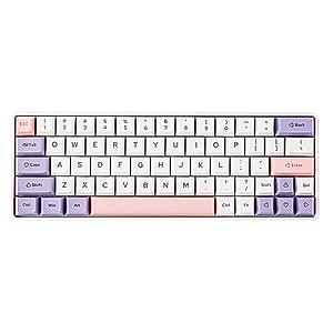 EPOMAKER EP64 60% Mechanical Keyboard, Wireless Gaming Keyboard, 2.4GHz/Bluetooth 5.0/USB-C Custom Keyboard, Hot Swappable, NKRO, Programmable wtih Dye-sub PBT Keycap for Mac/Win (Flamingo Switch)