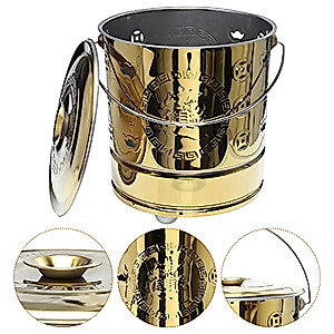 DOITOOL Fire Pit Stainless Steel Burn Barrel Money Incinerator Bucket Fire Pit Metal Garden Fire Cage for Backyard Garden Paper Leaf Trash Wood with Lid Metal Ice Bucket