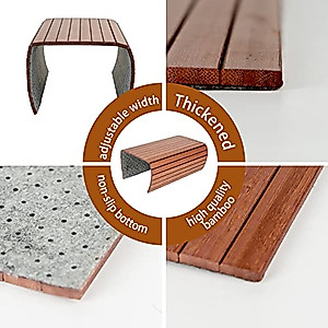 BAMJIUSHANG Sofa Arm Tray Table Sofa Tables TV Trays Sofa Tray Couch arm Table Perfect for Drink Snacks Great arm Tray for Couch armrest (16.5" L x 13.4" W x 0.3" H, Dark Brown Color)